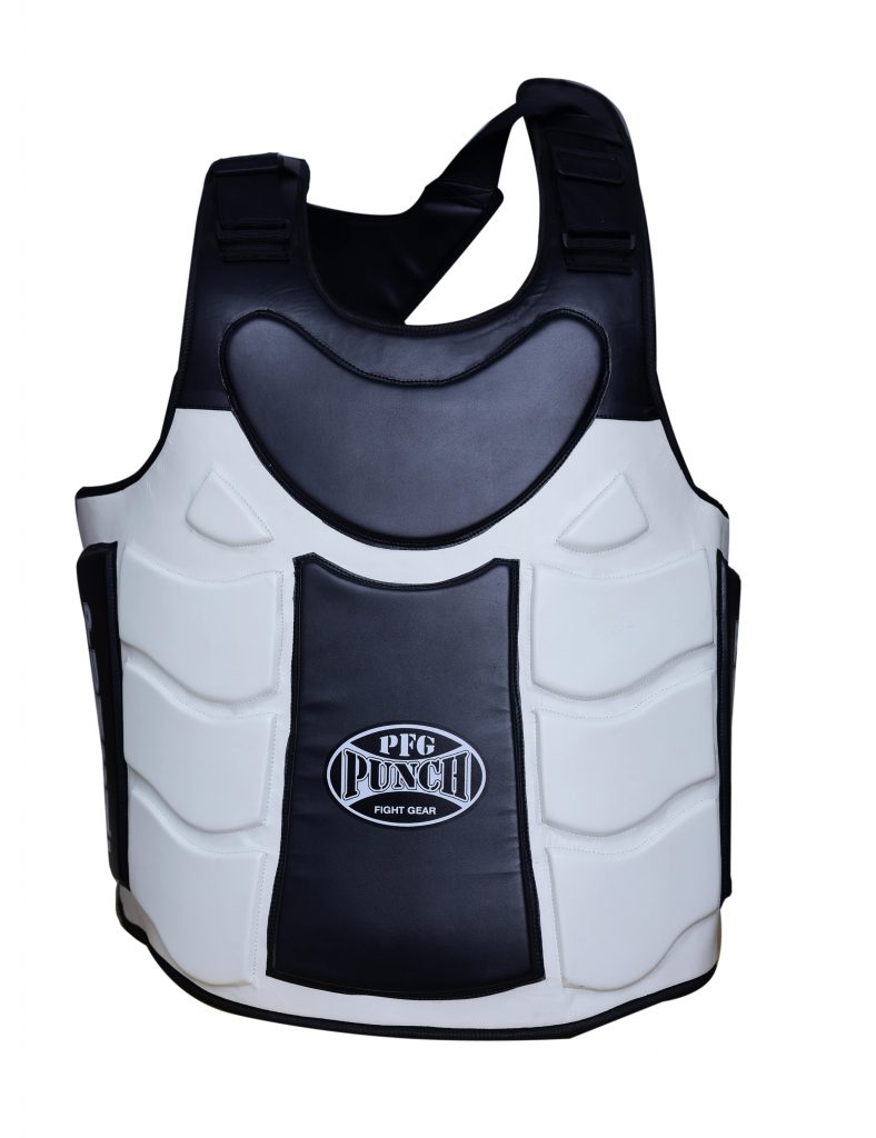 Black & White chest Body protector – Punch Fight Gear